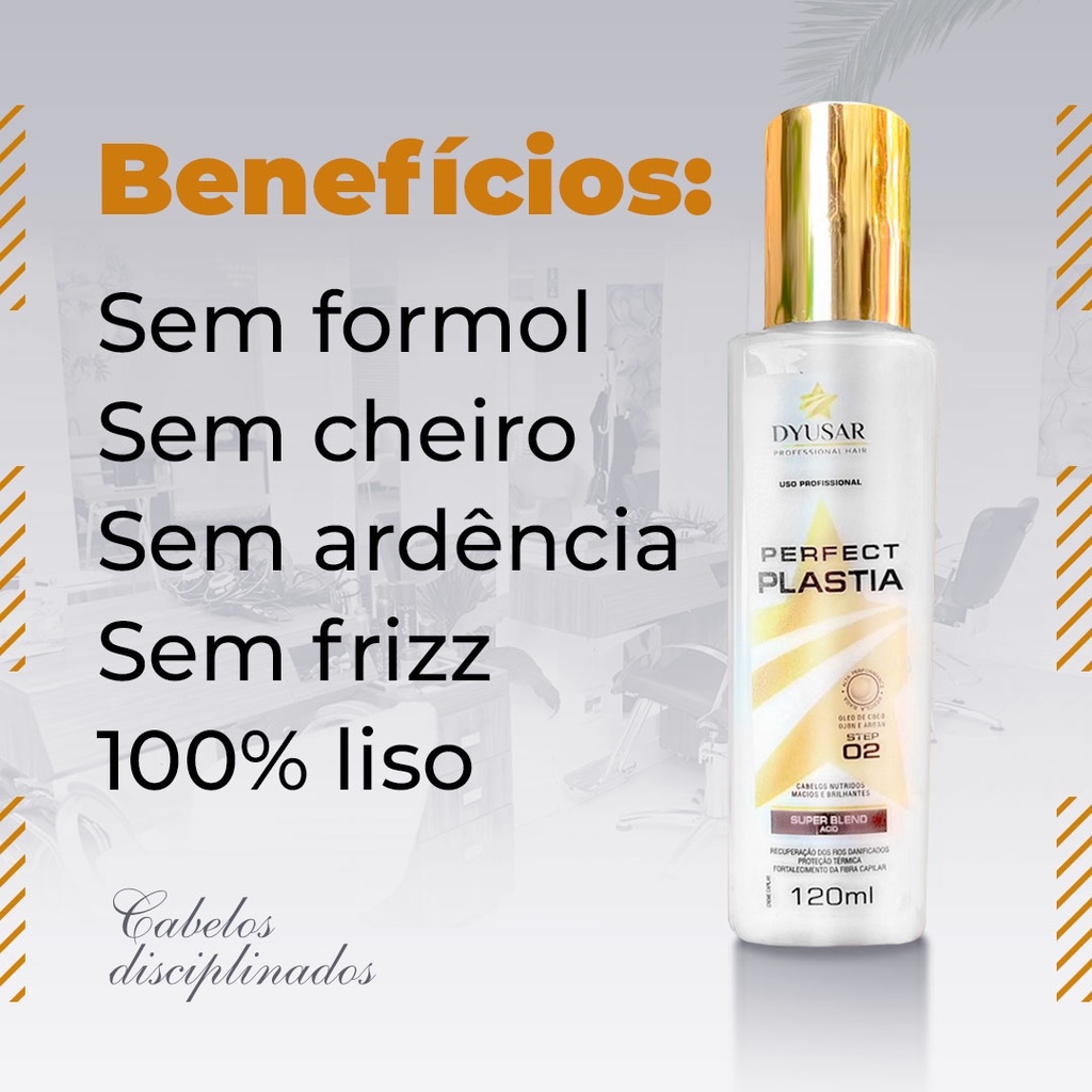 Escova Progressiva Perfect Plastia Sem Formol DYUSAR 120 ML | Shopee Brasil