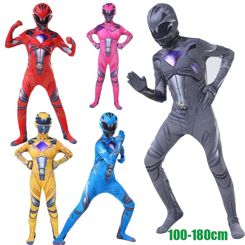 Crianças Meninos Power Rangers Mecha Cinco Besta Traje Força Mistic ...