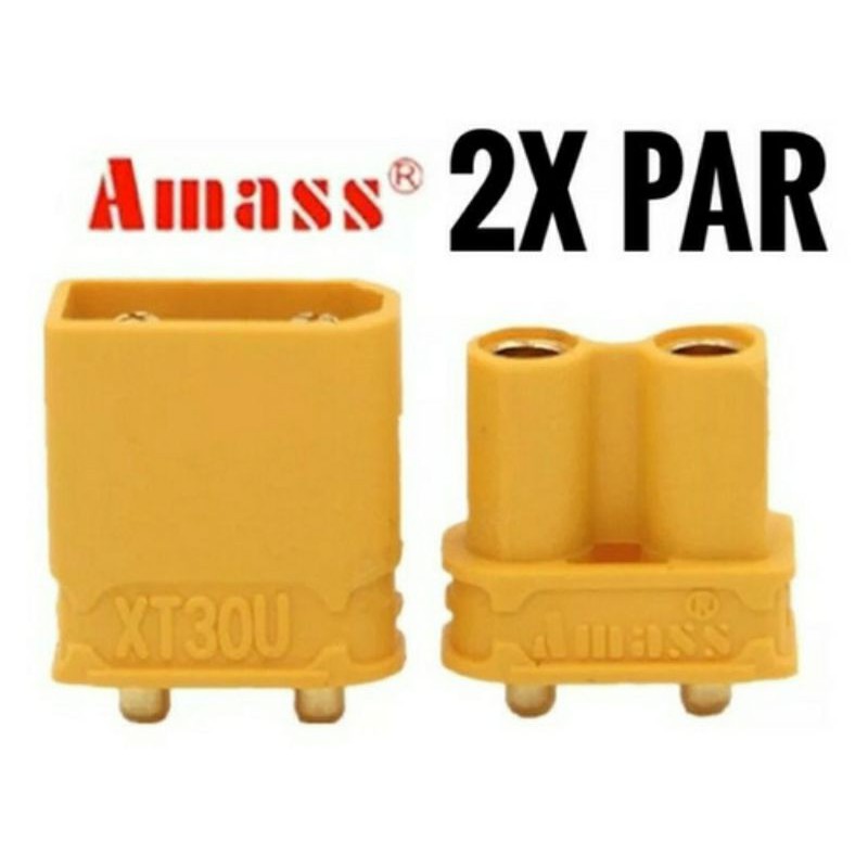 Conector xt30 2x pares macho e femea amass modelismo drone racer lipo esc rc | Shopee Brasil