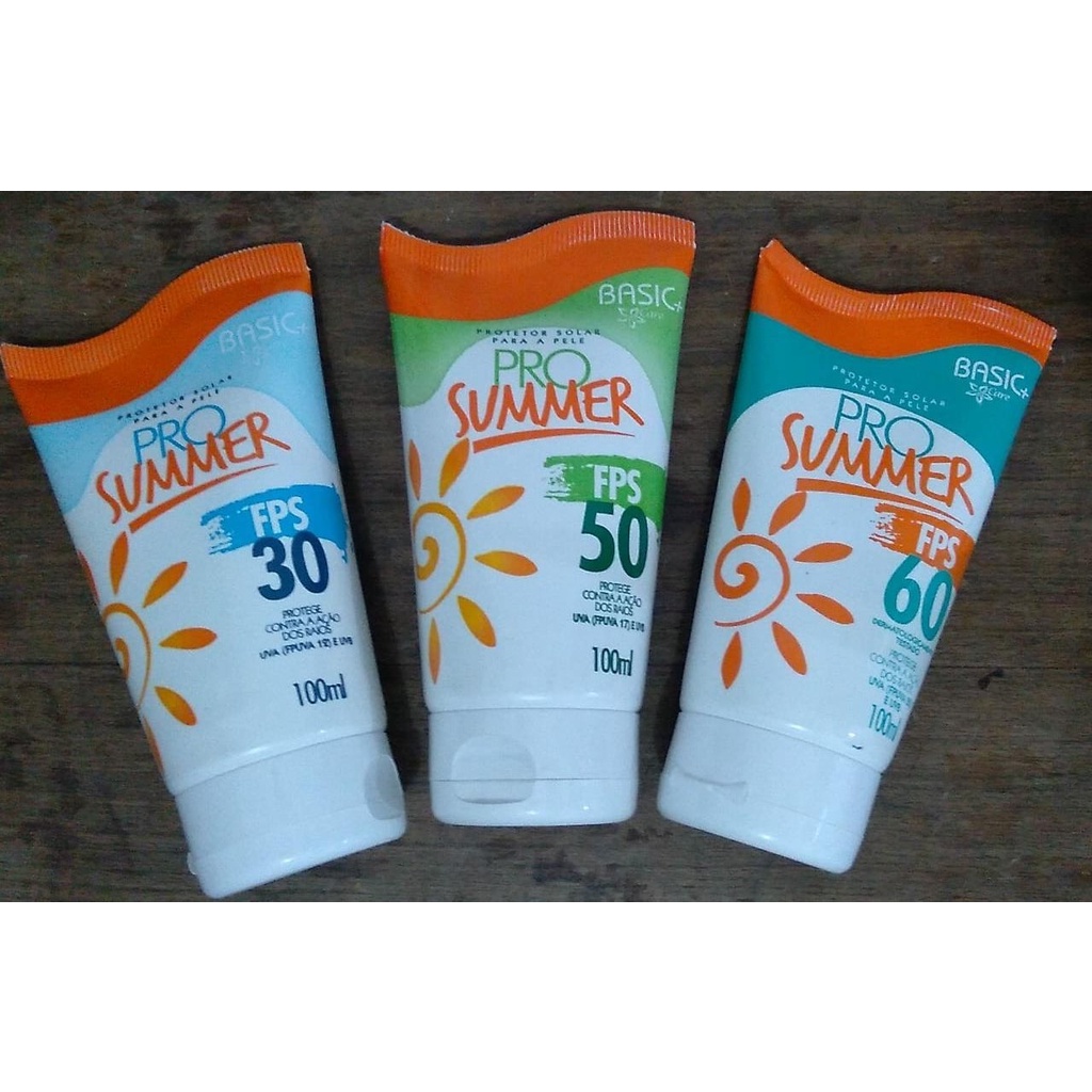Protetor Solar Pro Summer FPS30/ FPS50/ FPS60 100ml - Basic | Shopee Brasil
