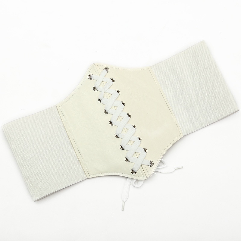 Cinto Corset Gótico Corselet Espartilho com Elástico Preto Branco ...