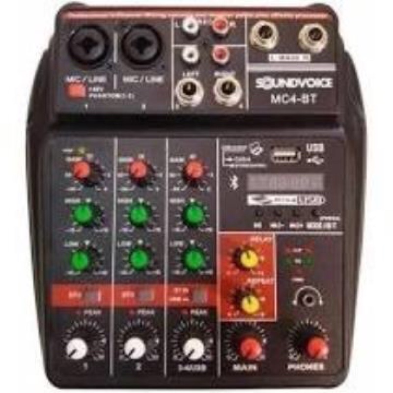 Mesa De Som 4 Canais Usb Efeito Bluetooth Interface MC4 BT - Soundvoice | Shopee Brasil