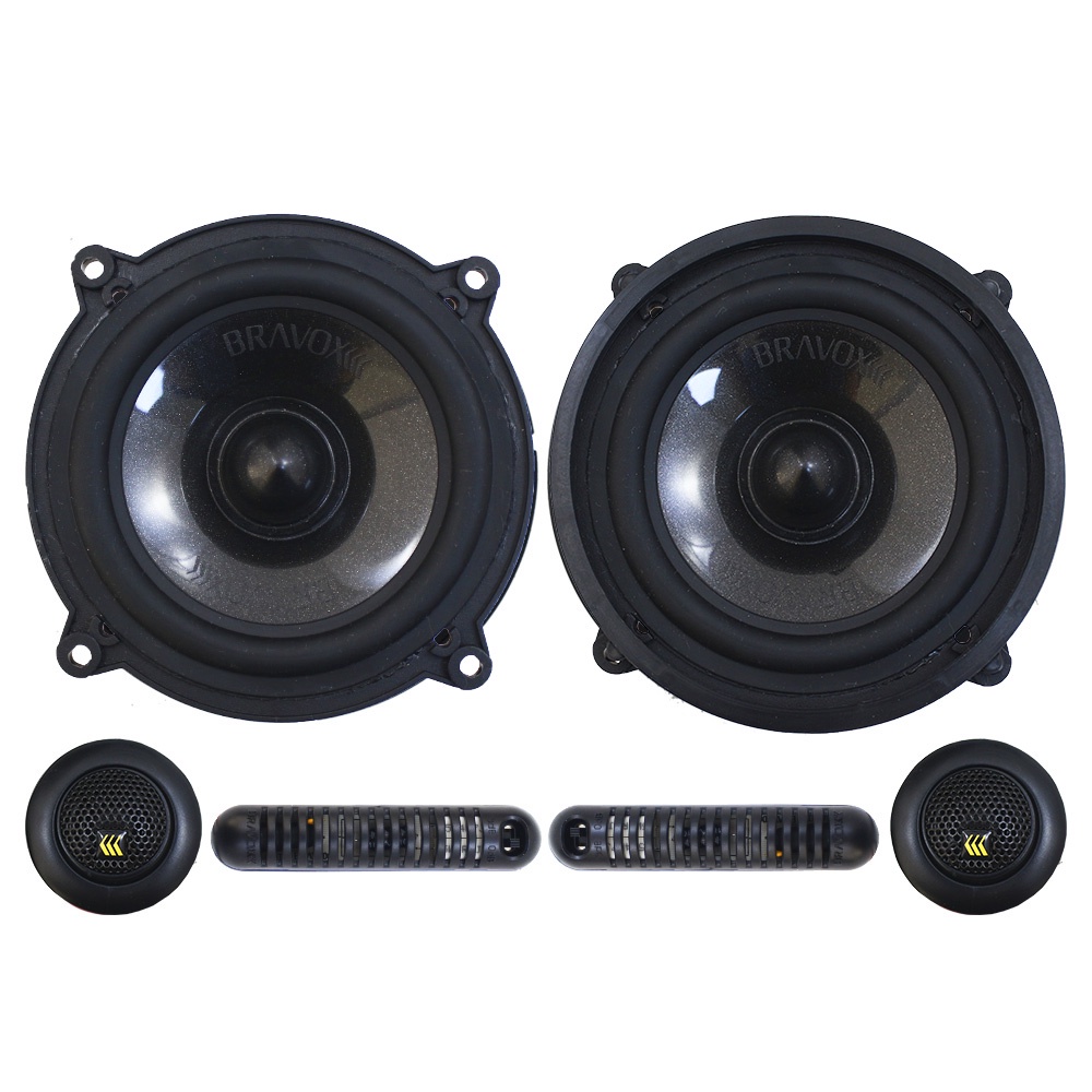Kit 2 Vias Bravox 5 Polegadas CS50-BK 130w Rms Par Alto Falante Mini Tweeter Painel Total 190w ...