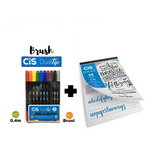 Kit Livro Bloco Lettering + Caneta Cis Dual Tip | Shopee Brasil