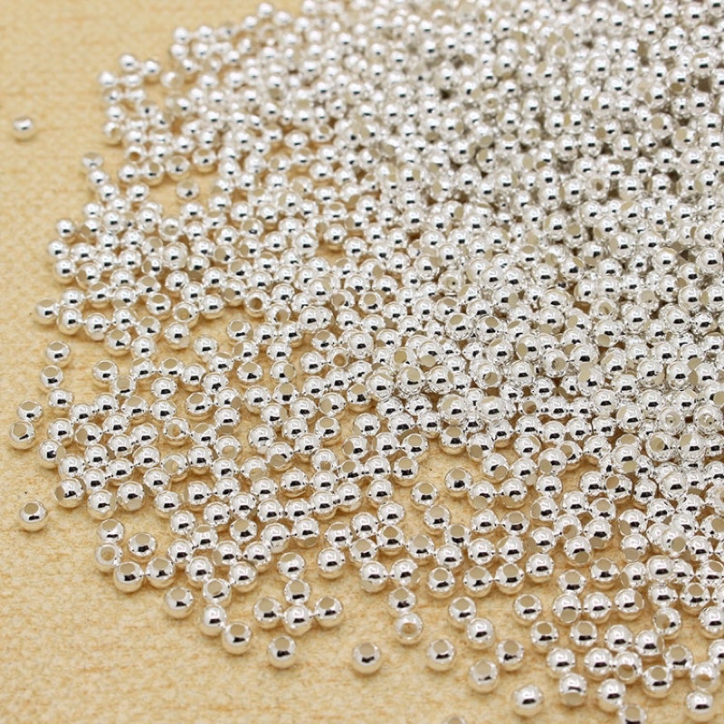 [Compre Dez Ganhe Um Grátis] 100 15 S925 Prata Esterlina 3mm Contas Loose Beads Redondas De ...