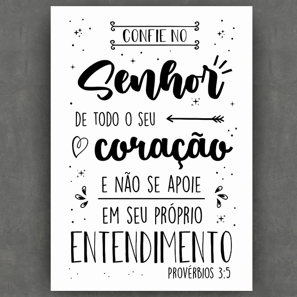 Frases Biblicas, Provérbios 3:5, Quadro Decorativo 42x30cm | Shopee Brasil