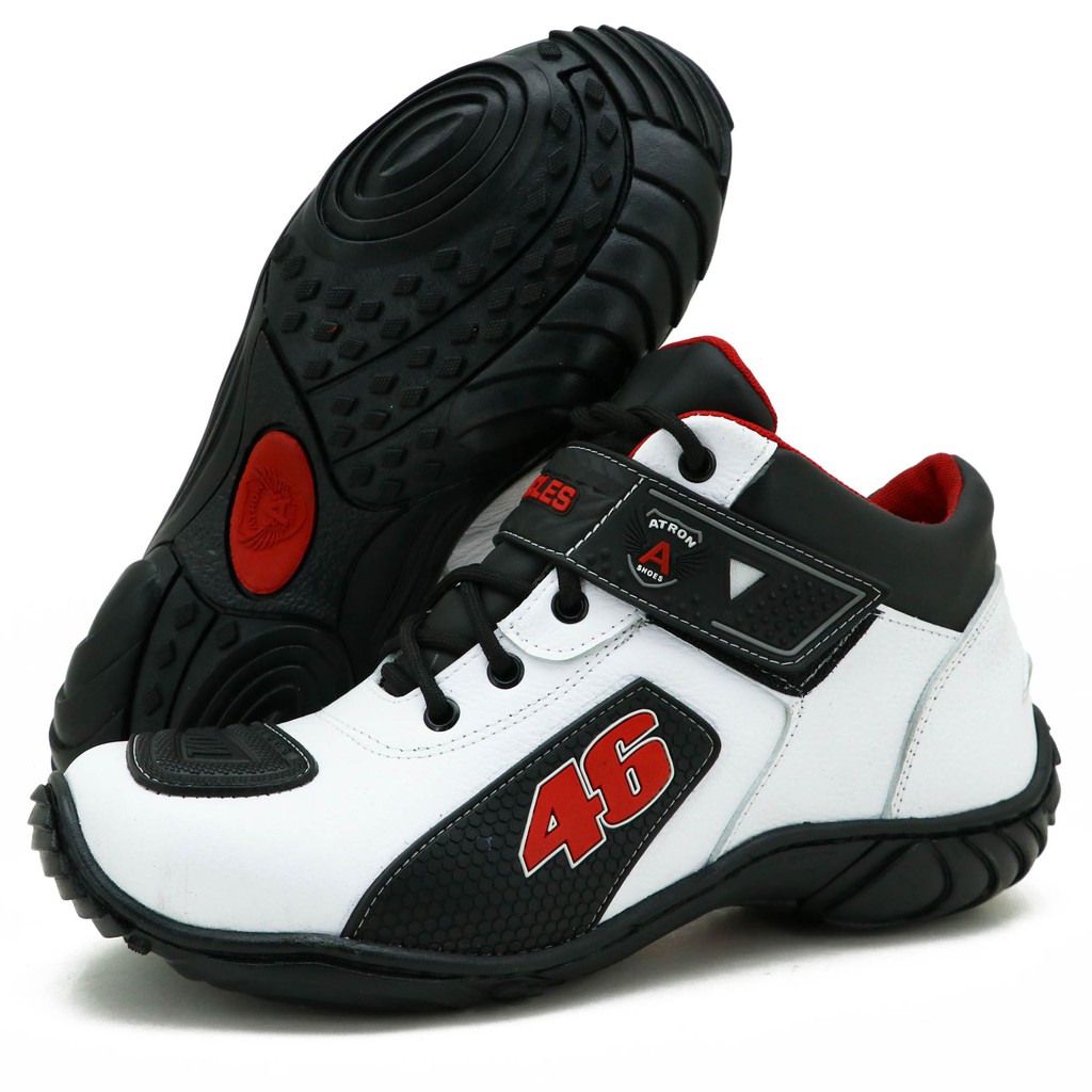 Tênis Sapatênis Moto Motociclista em Couro Cores | Shopee Brasil