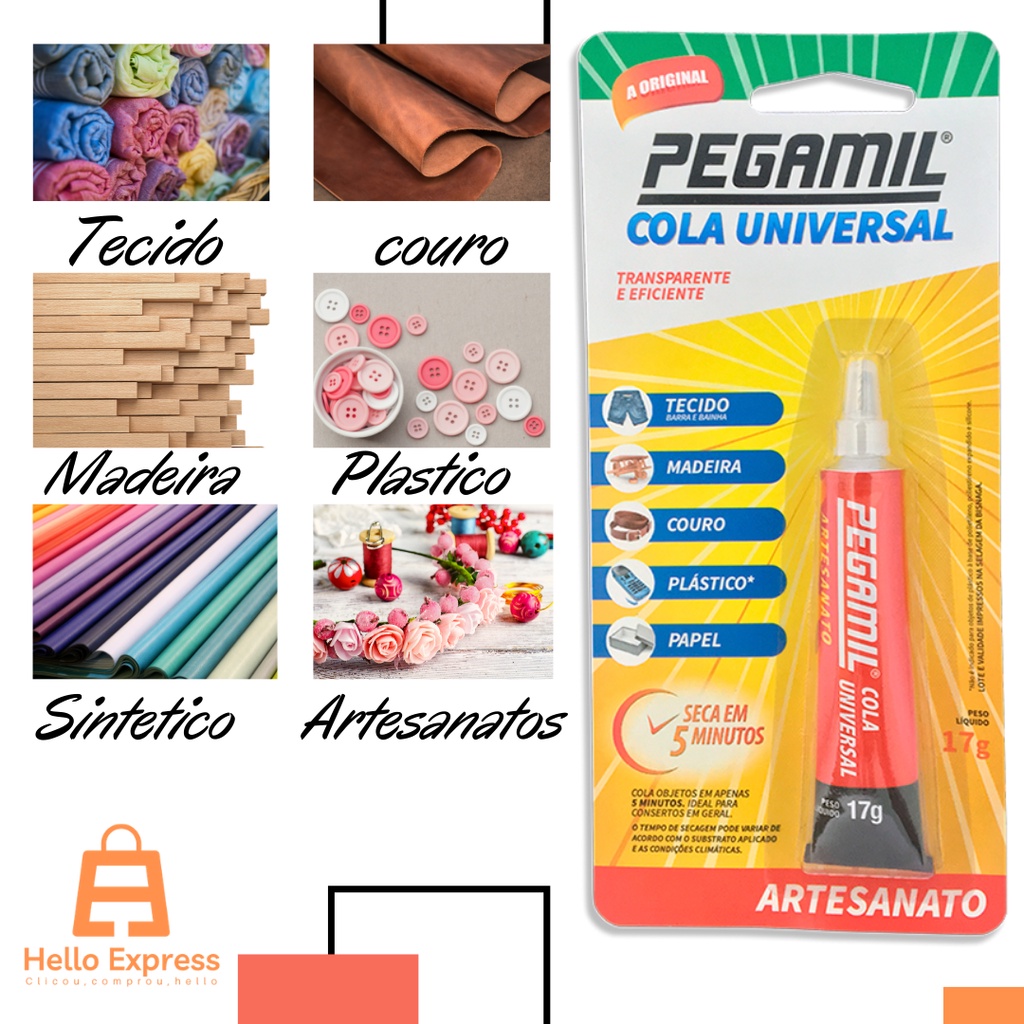 Pegamil cola universal 17grs para artesanatos em geral 2 tubos | Shopee ...