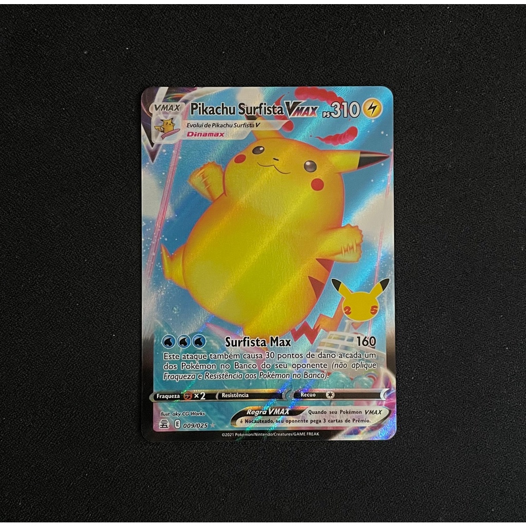 Carta Pokémon TCG - Pikachu Surfista VMAX | Shopee Brasil