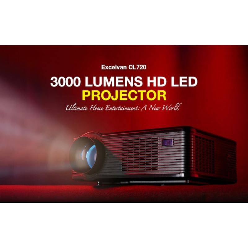 Projetor LED Excelvan CL720- Preto Bi-volt Tomada EU | Shopee Brasil