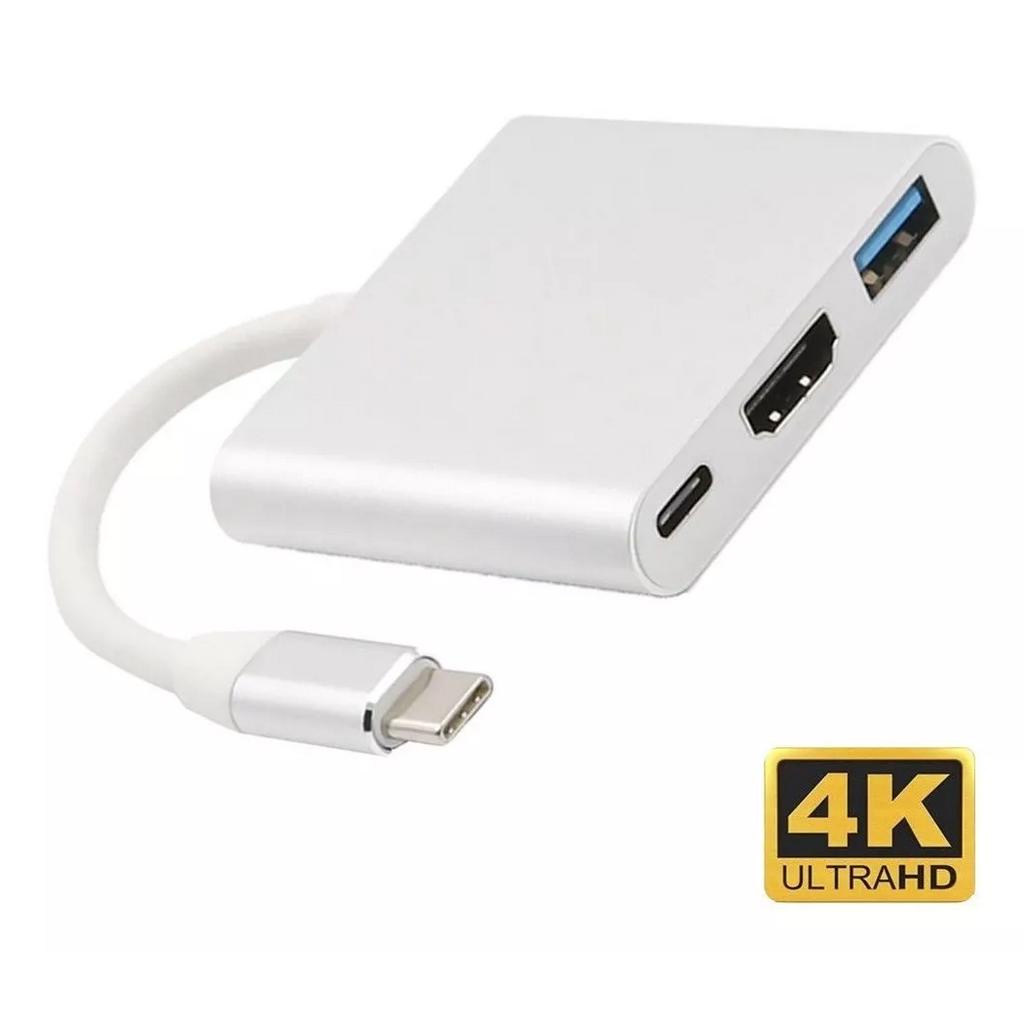 Adaptador Entrada Tipo-C para HDMI c/USB3.0 e USB-C | Shopee Brasil