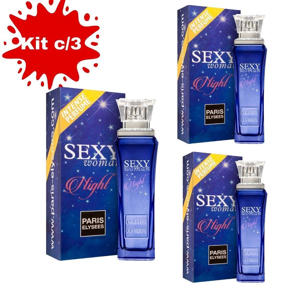 Kit c/ 3 Perfume Billion Sexy Woman Night Paris Elysees | Shopee Brasil