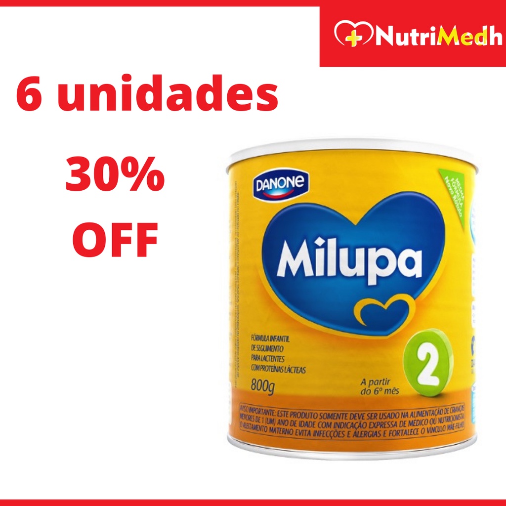 Fórmula Infantil Milupa 2 800g em Pó - Danone 6 Latas | Shopee Brasil