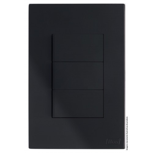 Conjunto Interruptor Triplo Simples Preto Fosco Tecla Apagador ... Conjunto Interruptor Triplo Simples Preto Fosco Tecla Apagador ...
