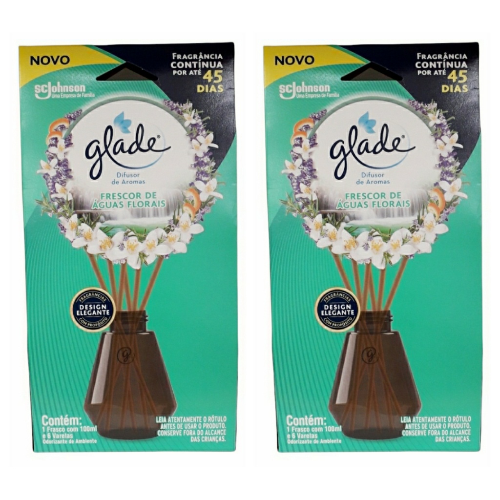 Difusor de Aromas Glade Frescor de Águas Florais Kit Com 2 Unidades de ...