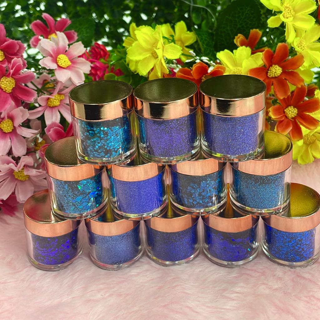 kit c/6 Pote individual Glitter Flocado Glitter Holográfico Resina ...