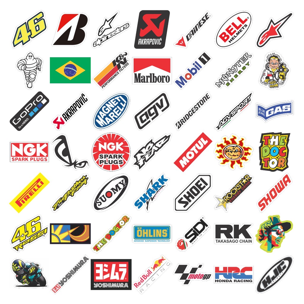 Adesivos Stickers - Moto | 49 Peças + 7 Brindes | Shopee Brasil
