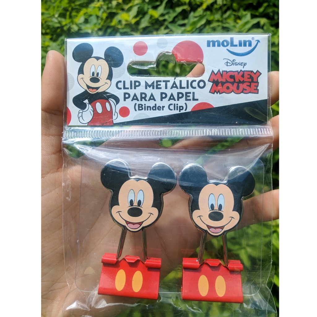 Binder Clip Mickey Mouse Molin papelaria. | Shopee Brasil