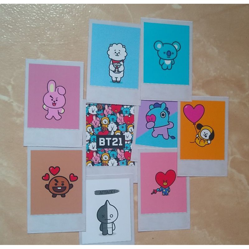 Kit - BTS BT21 Cards Polaroids (9 Fotos) | Shopee Brasil