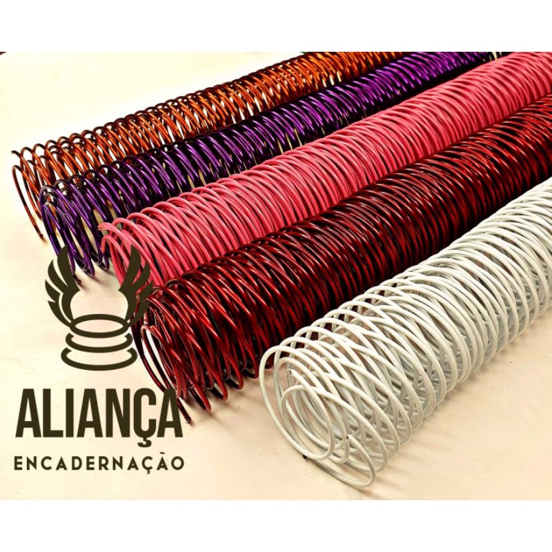 4 Espiral de Aço Encadernação Espiral de Aço Revestido Metalico(4 PECAS ...