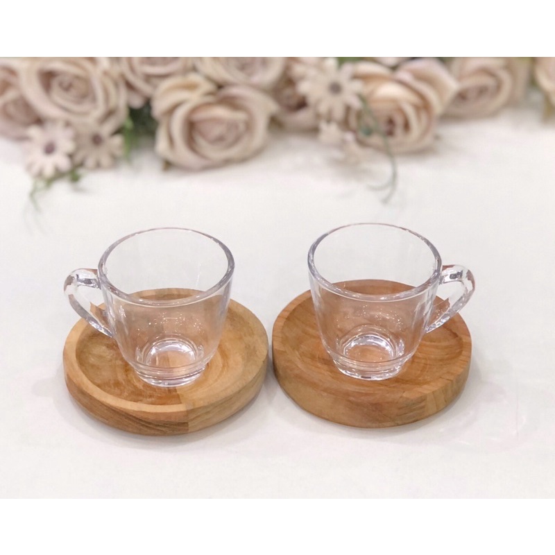 Xícara C/Pires de Madeira (Unitário) | Shopee Brasil