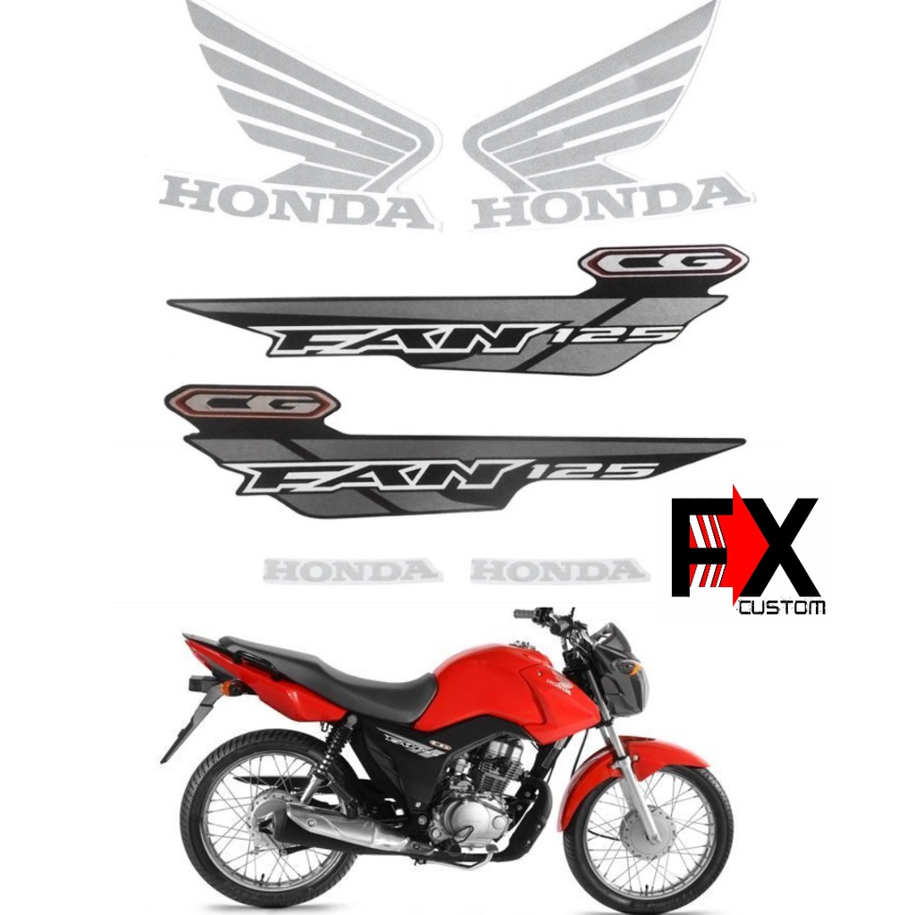 Faixa Adesiva CG Fan 125 2014 KS Honda Vermelha | Shopee Brasil