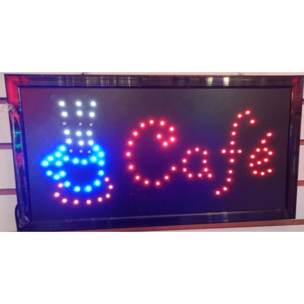 Placa led quadro letreiro luminoso decorativo café led pisca | Shopee ...