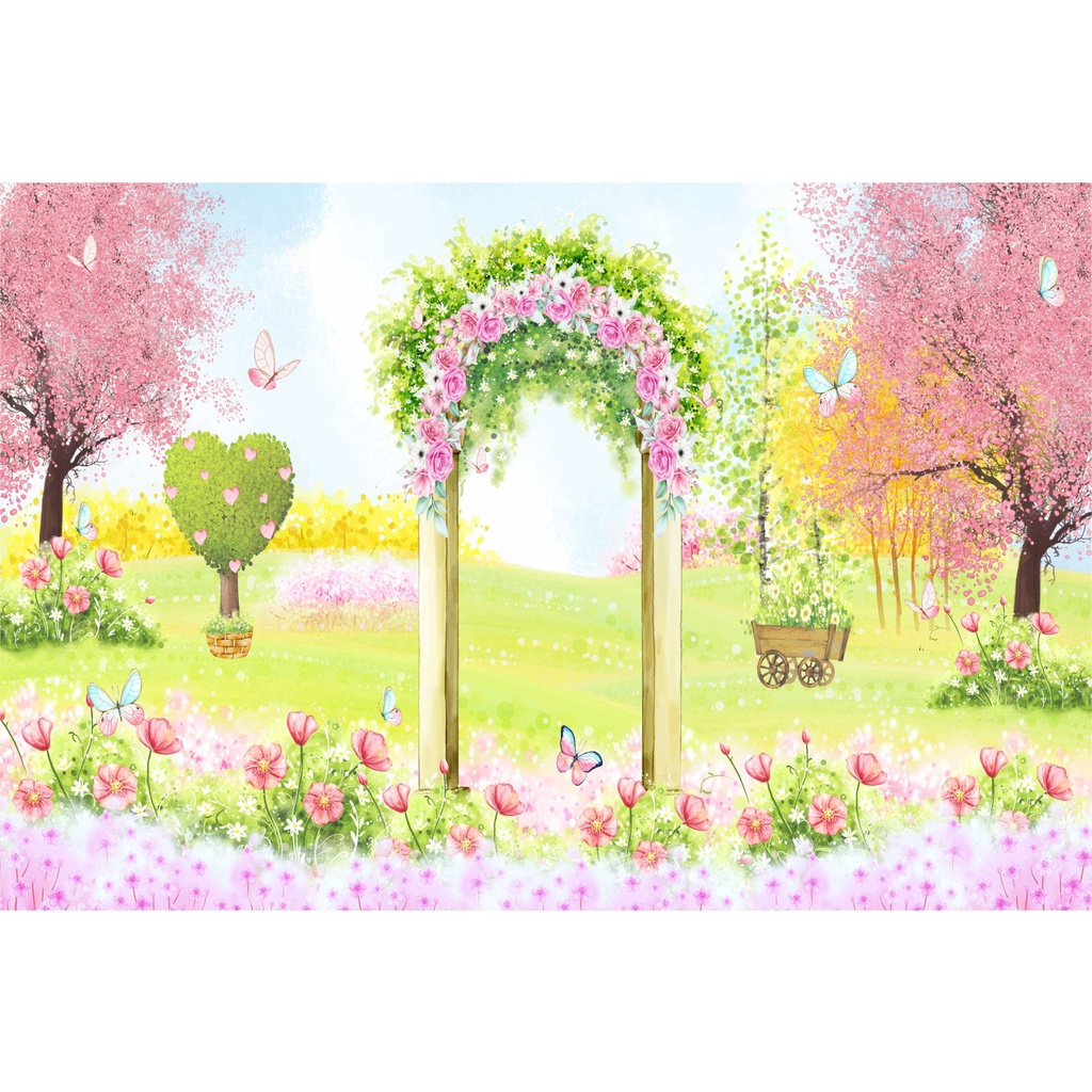 Painel de Lona Jardim Aquarela Arco de Flores e Borboletas | Shopee Brasil Painel de Lona Jardim Aquarela Arco de Flores e Borboletas | Shopee Brasil