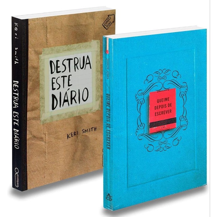 Kit de livros Destrua este diário e Queime depois de escrever combo de ...