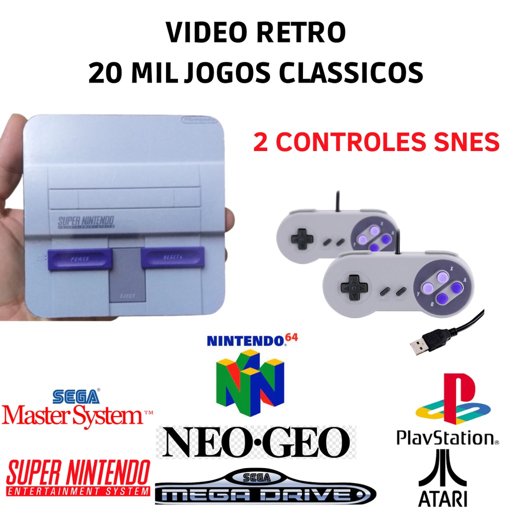 Super Video Game Classicos Retro 20 Mil Jogos 2 Controles | Shopee Brasil