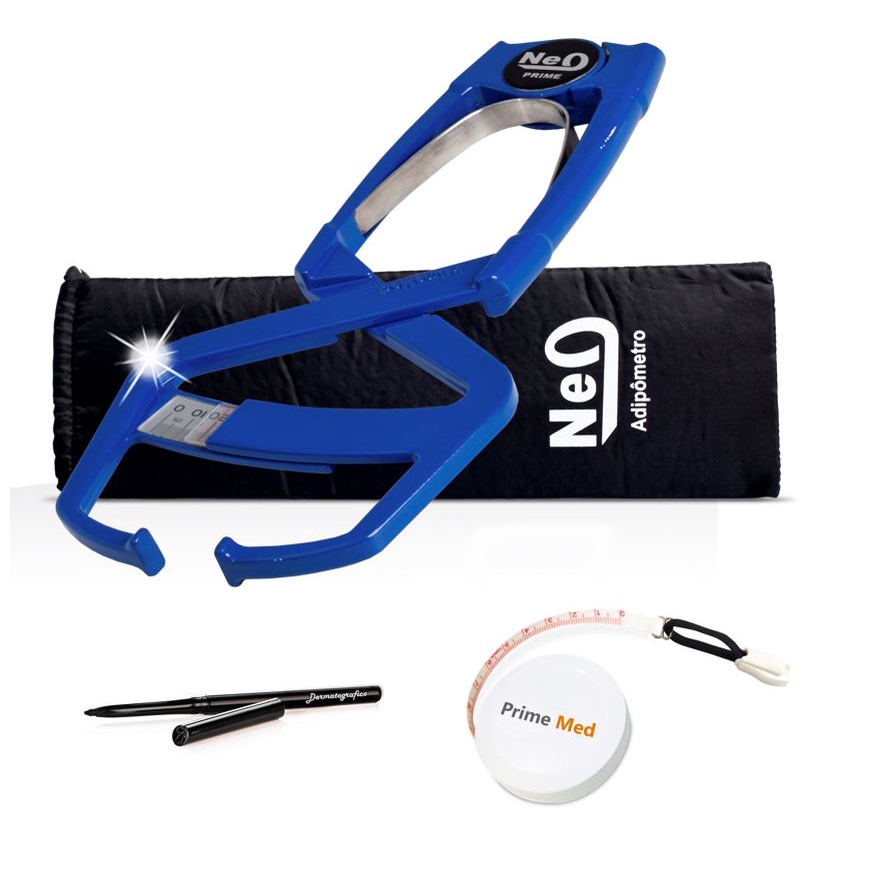 Adipômetro Clínico de Metal Neo Prime Med Azul Kit Avaliação Física ...