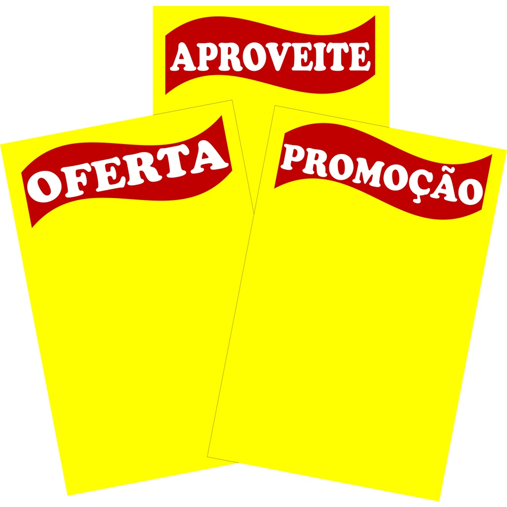 Kit cartaz para lojas em geral reutilizável oferta promoção aproveite 3 ...