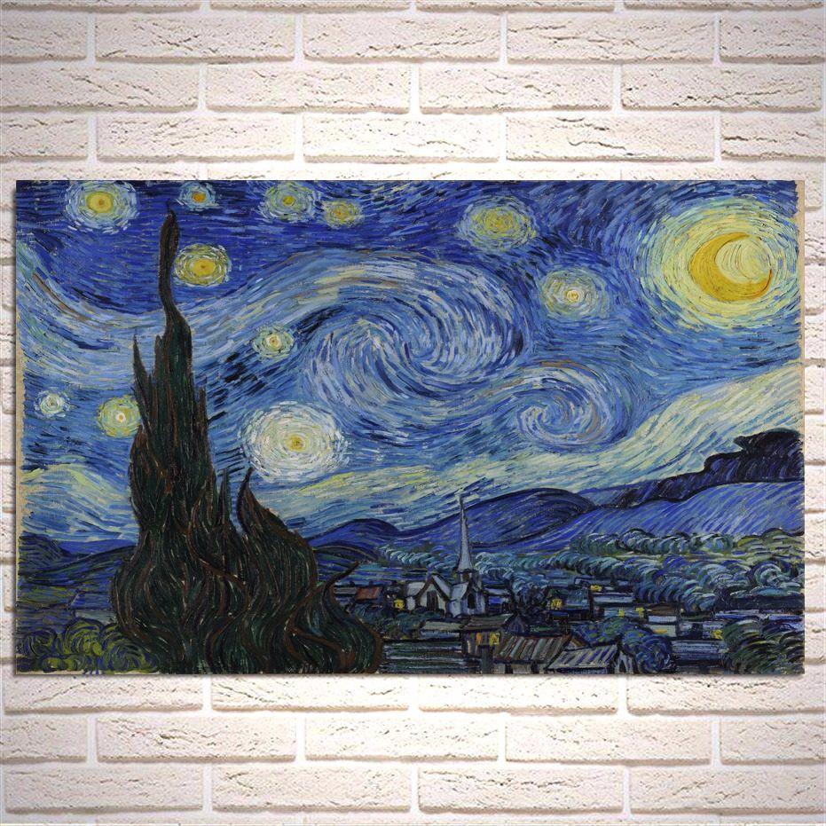 Poster Cartaz A Noite Estrelada Vincent Van Gogh 1889 A3 | Shopee Brasil