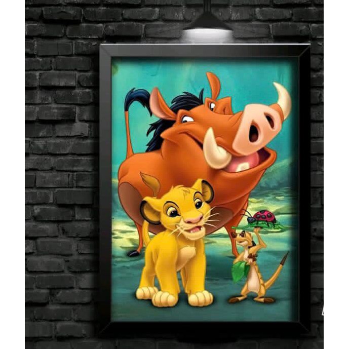 Quadro Decorativo Infantil - Timão E Pumba - Rei Leão - Hakuna Matata - Animais - Quarto De ...