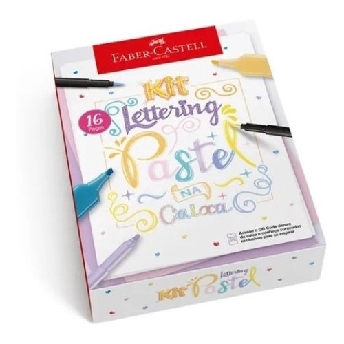 Kit Lettering Pastel 16 Peças - Faber Castell | Shopee Brasil