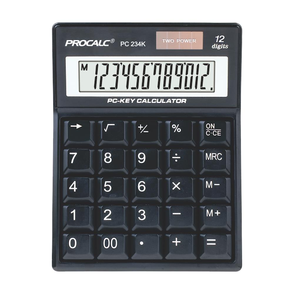 Calculadora de Mesa 12 Dígitos Teclas Tipo PC Procalc PC234K | Shopee ...