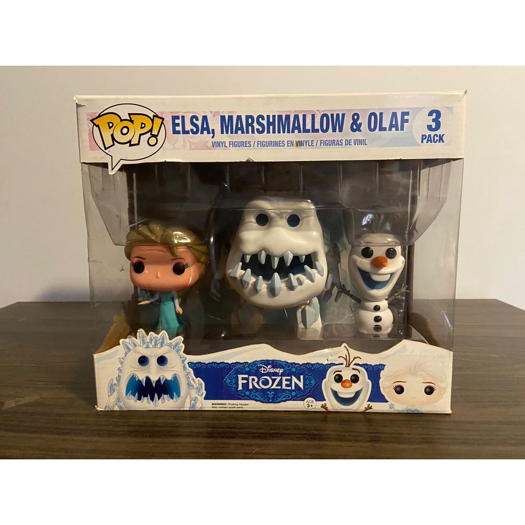 Funko POP Disney Frozen Elsa, Marshmallow & Olaf 3 Pack | Shopee Brasil