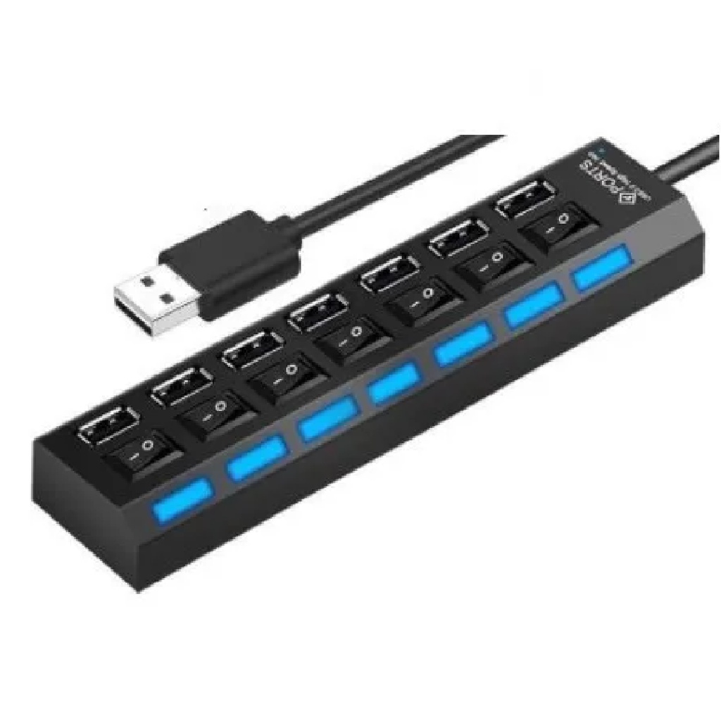 Hub De Usb 7 Portas 2.0 Hd Extensor ultra rapido Pen Drive E LED ...