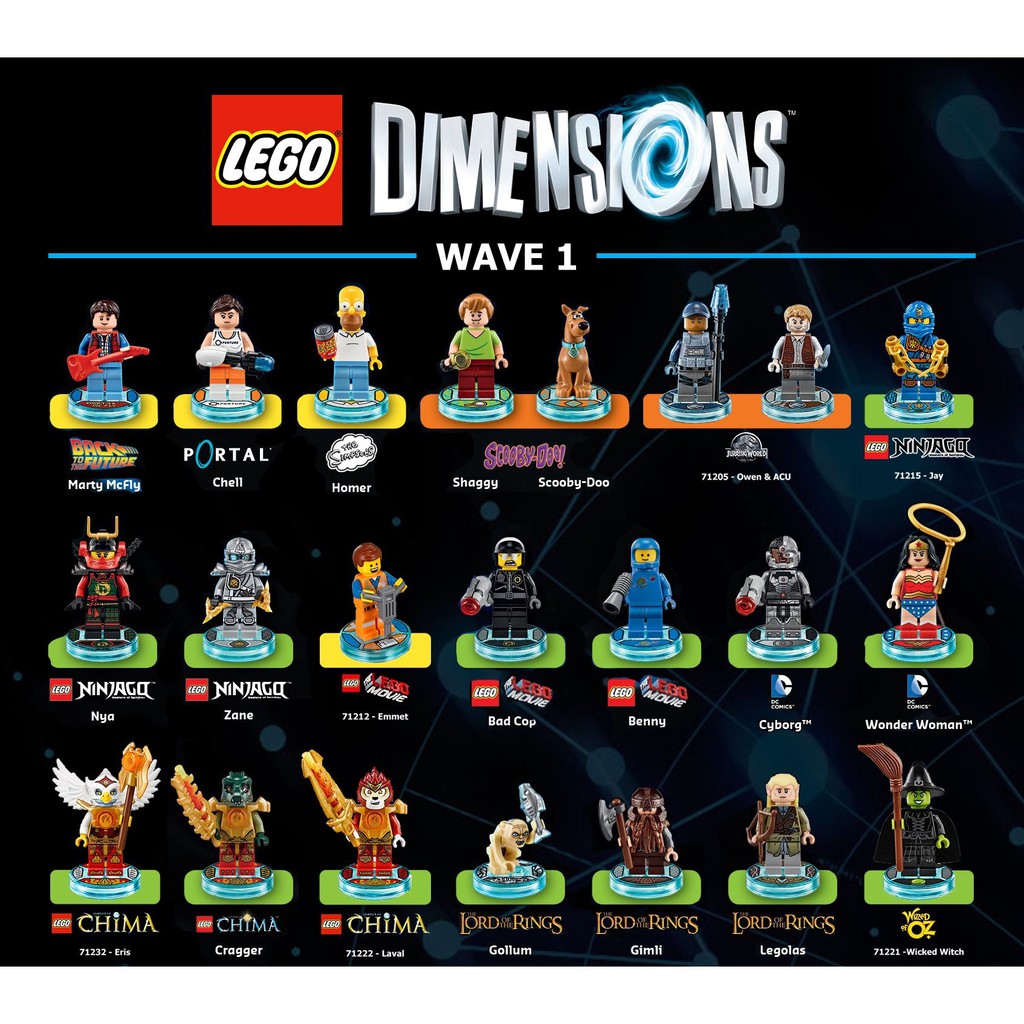 TAG LEGO Dimensions (personagens individuais) | Shopee Brasil