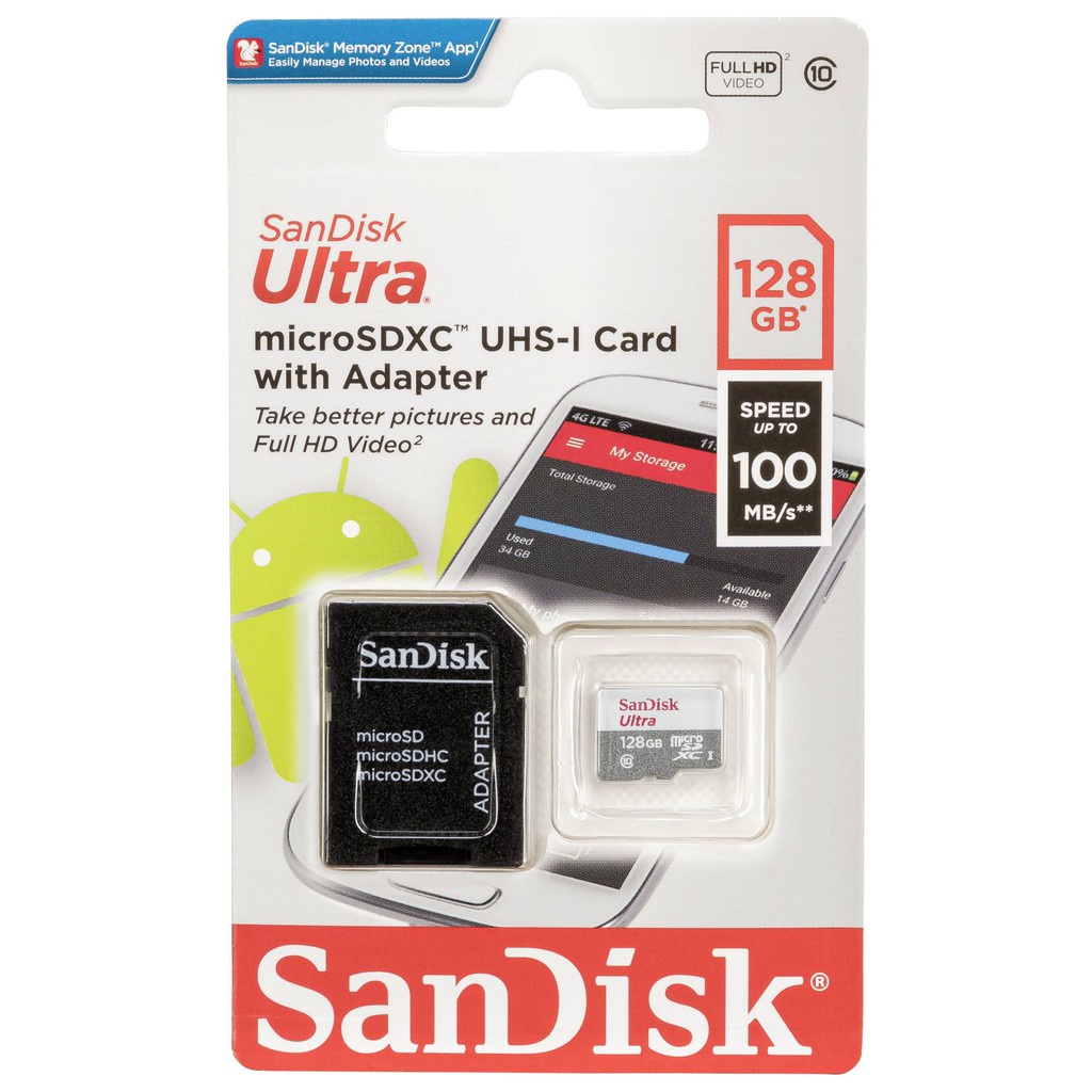 Sandisk Cartão de Memoria SD 16GB 32GB 64GB 128GB Micro Sd Ultra Classe 10 100mbs Lacrado ...