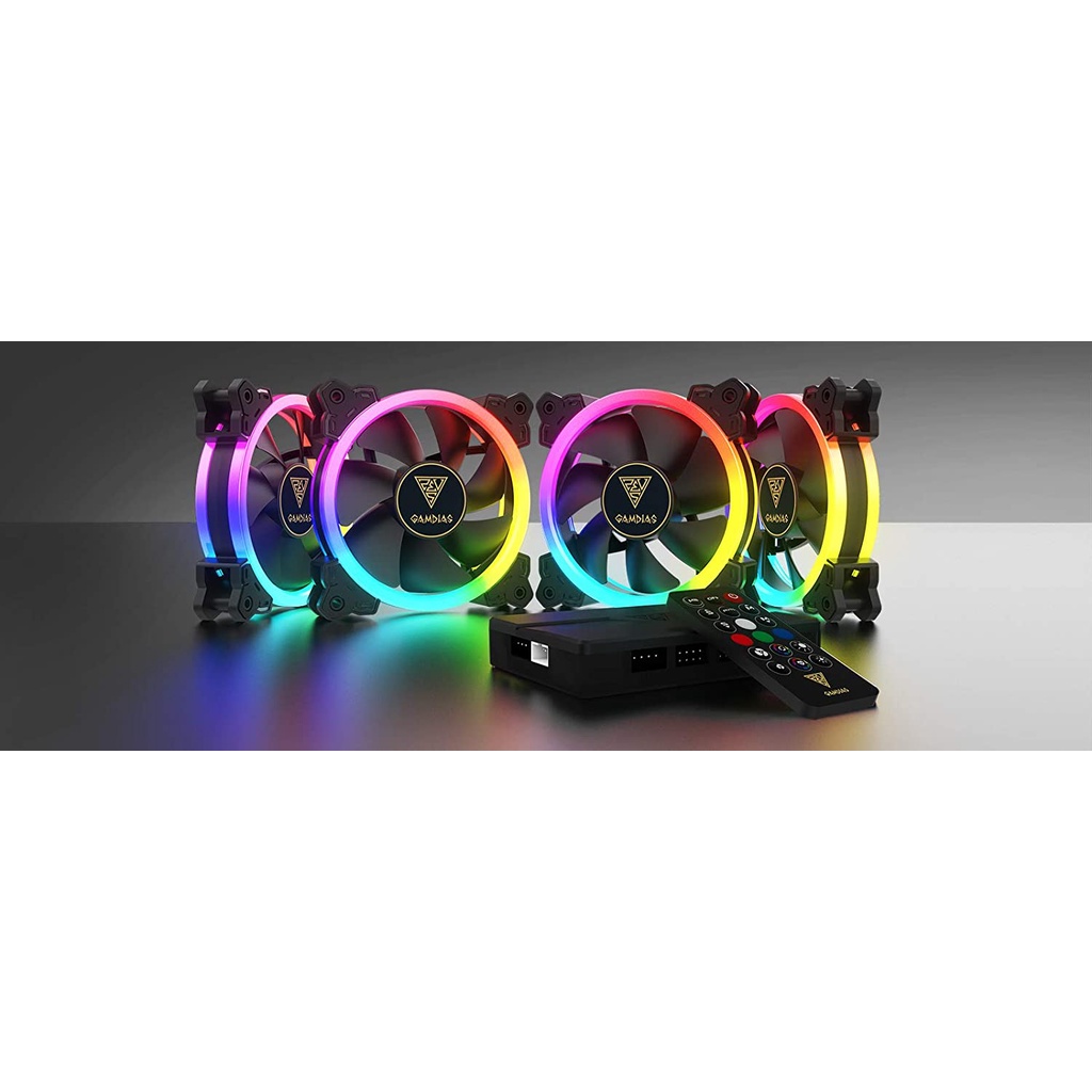 Kit 4 Cooler FAN Gamdias, 480mm, RGB - AEOLUS M2-1204R | Shopee Brasil