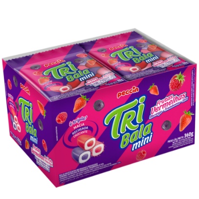Bala Tribala Mini Frutas Vermelhas 12un 30g/360g-peccin | Shopee Brasil