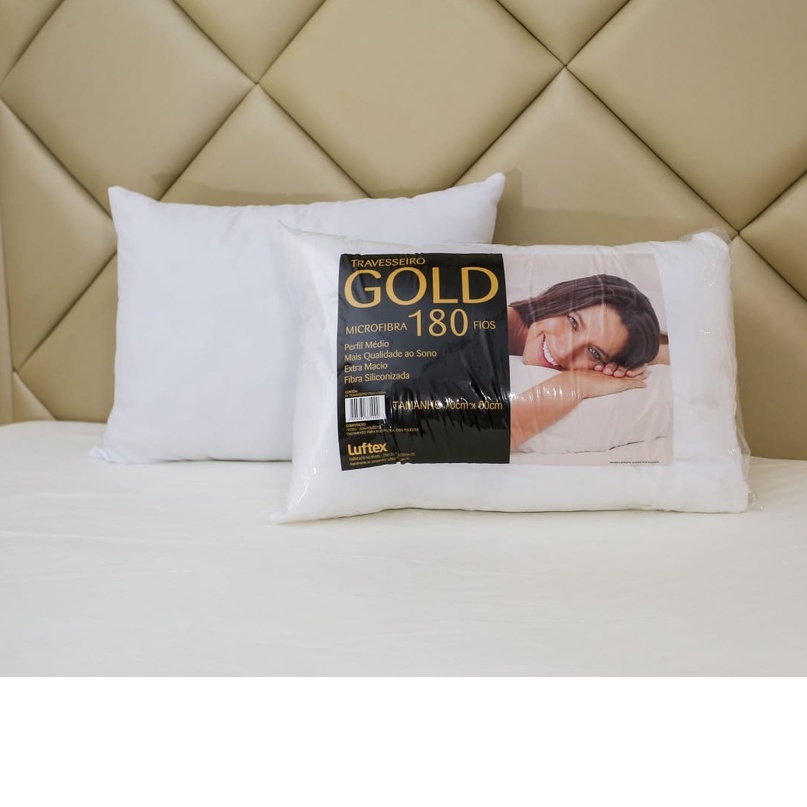 Travesseiros Gold Microfibra 180 Fios Com Fibra De Silicone luftex ...