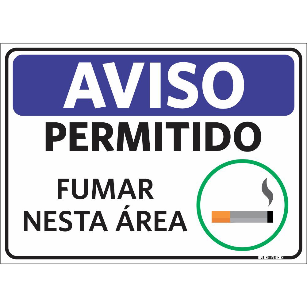 Placa Sinalização Aviso Permitido Fumar 18x25cm | Shopee Brasil