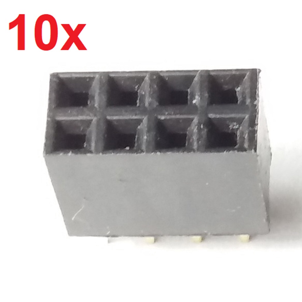 Pin Header 2x4 Fêmea 8 Pinos Passo 2,54mm - 10 Pçs Arduino | Shopee Brasil