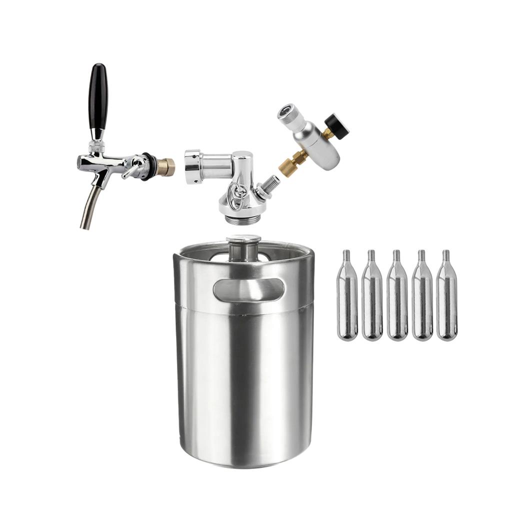 Growler Inox Mini Keg Chopeira 5 Litros Torneira Italiana | Shopee Brasil