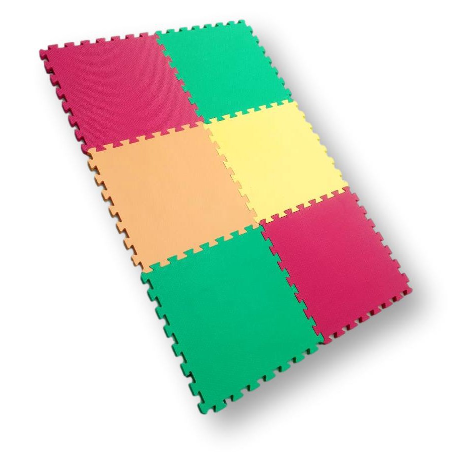Kit 6 Tapetes Tatames Infantil Unisex Eva 50 X 50 X 1cm 10mm AM/VV/VM ...