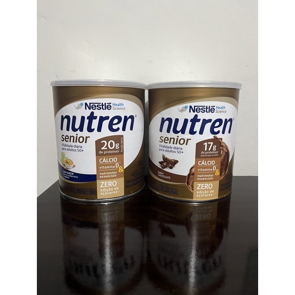Nutren senior suplemento alimentar 740g (kit com 2 unidades) 1 sem sabor / 1 chocolate | Shopee ...