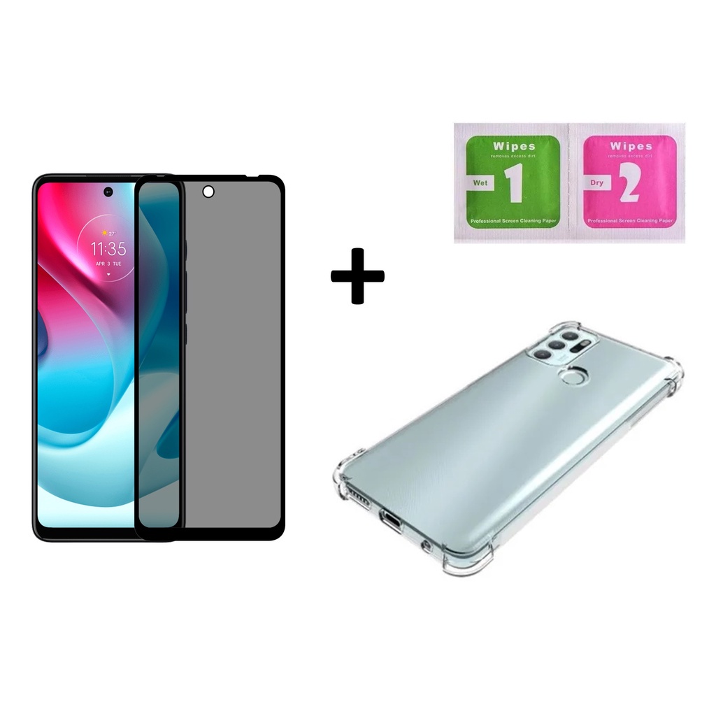Película 3D Anti Curioso Anti Spy Moto G60s + Case Air bag | Shopee Brasil