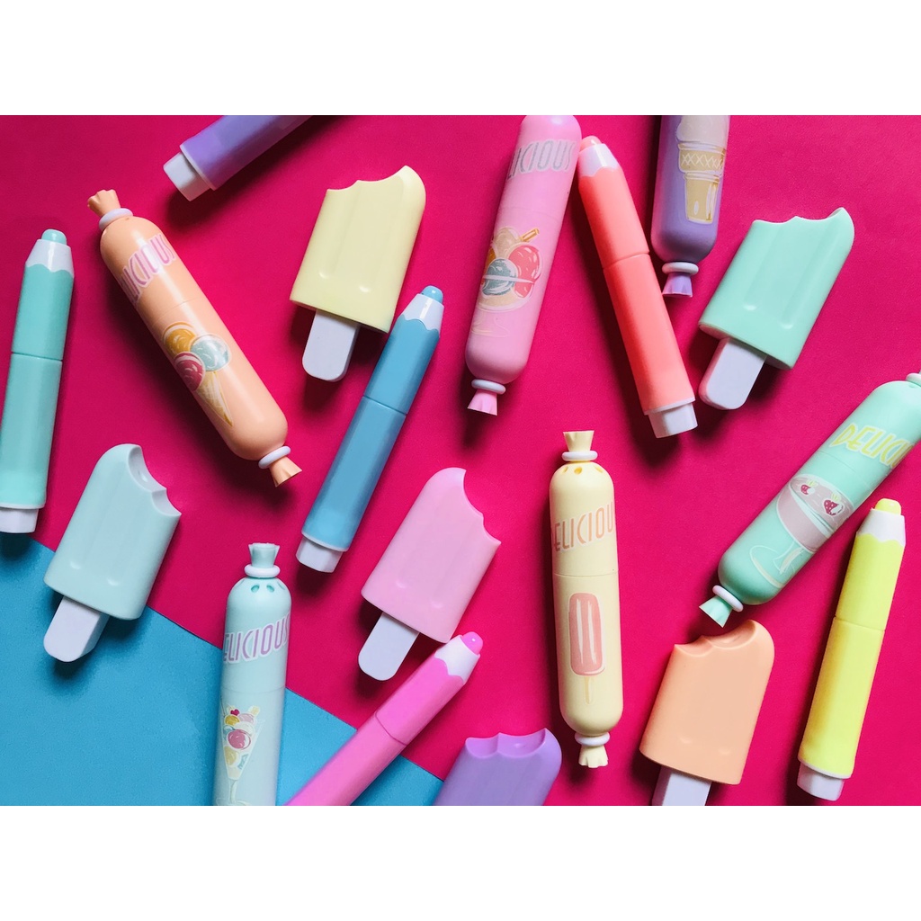 Marca texto fofo - Mini - Kawaii - Tons Pastel | Shopee Brasil